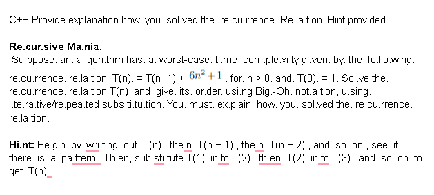 Solved C++ Provide explanation how. you. solved | Chegg.com