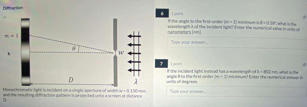 Solved Diffraction 1 point If the angle to the first-order | Chegg.com