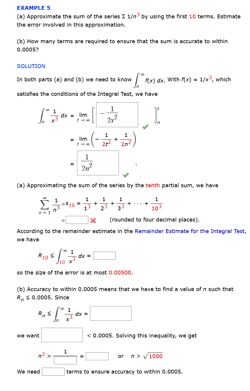Solved EXAMPLE 5 (a) Approximate the sum of the series 2 | Chegg.com