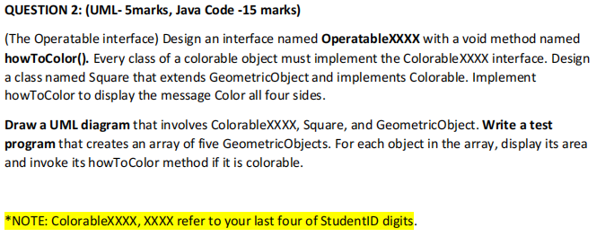 Solved QUESTION 2: (UML-5marks, Java Code -15 marks) (The | Chegg.com