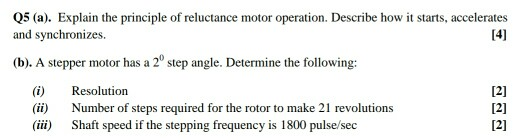 Solved Q5 (a). Explain the principle of reluctance motor | Chegg.com