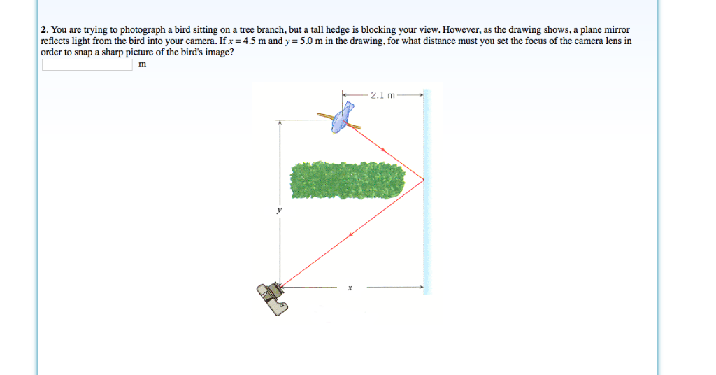 Solved 2. You are trying to photograph a bird sitting on a | Chegg.com