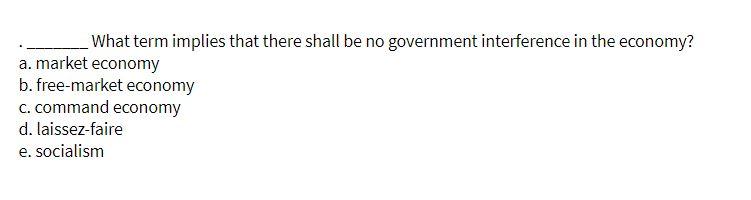 Solved What term implies that there shall be no government | Chegg.com