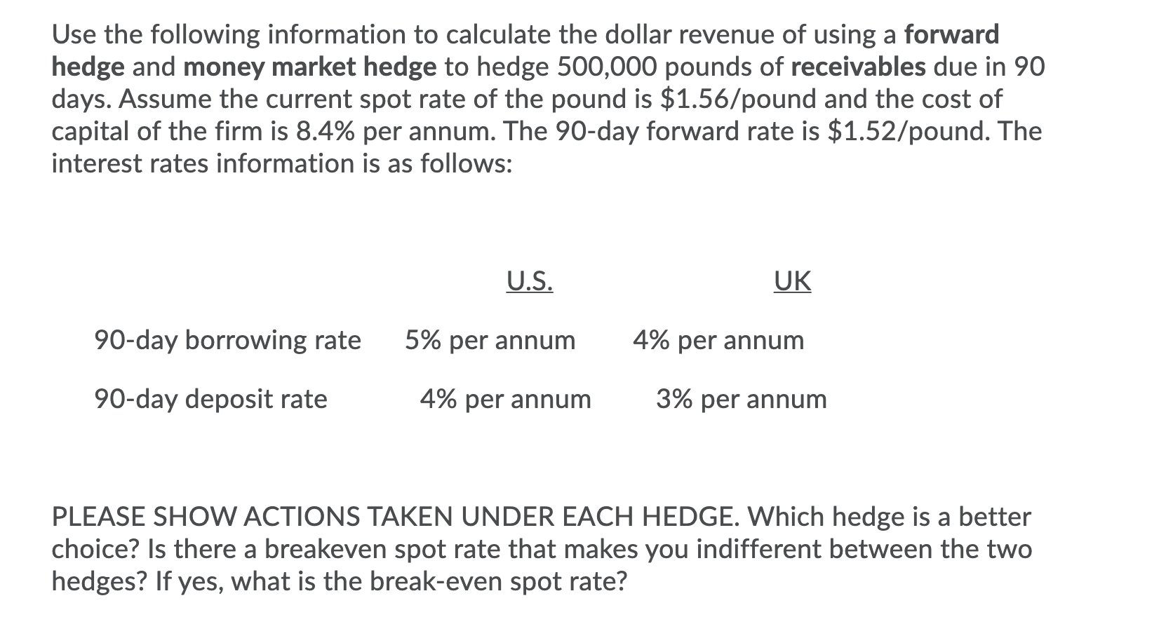 Solved Use the following information to calculate the dollar | Chegg.com