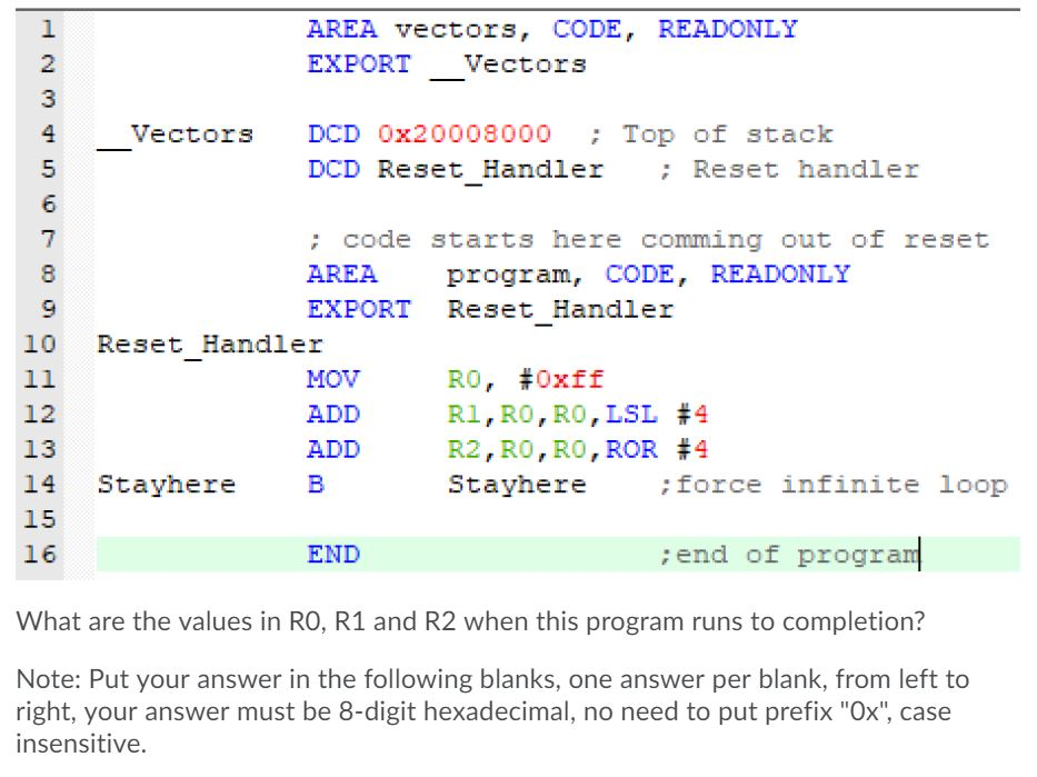 Solved ARM assembly language Assembly | Chegg.com