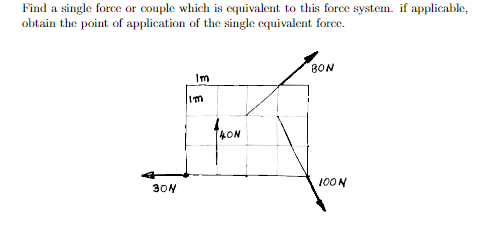 Solved Find a single force or couple which is equivalent to | Chegg.com