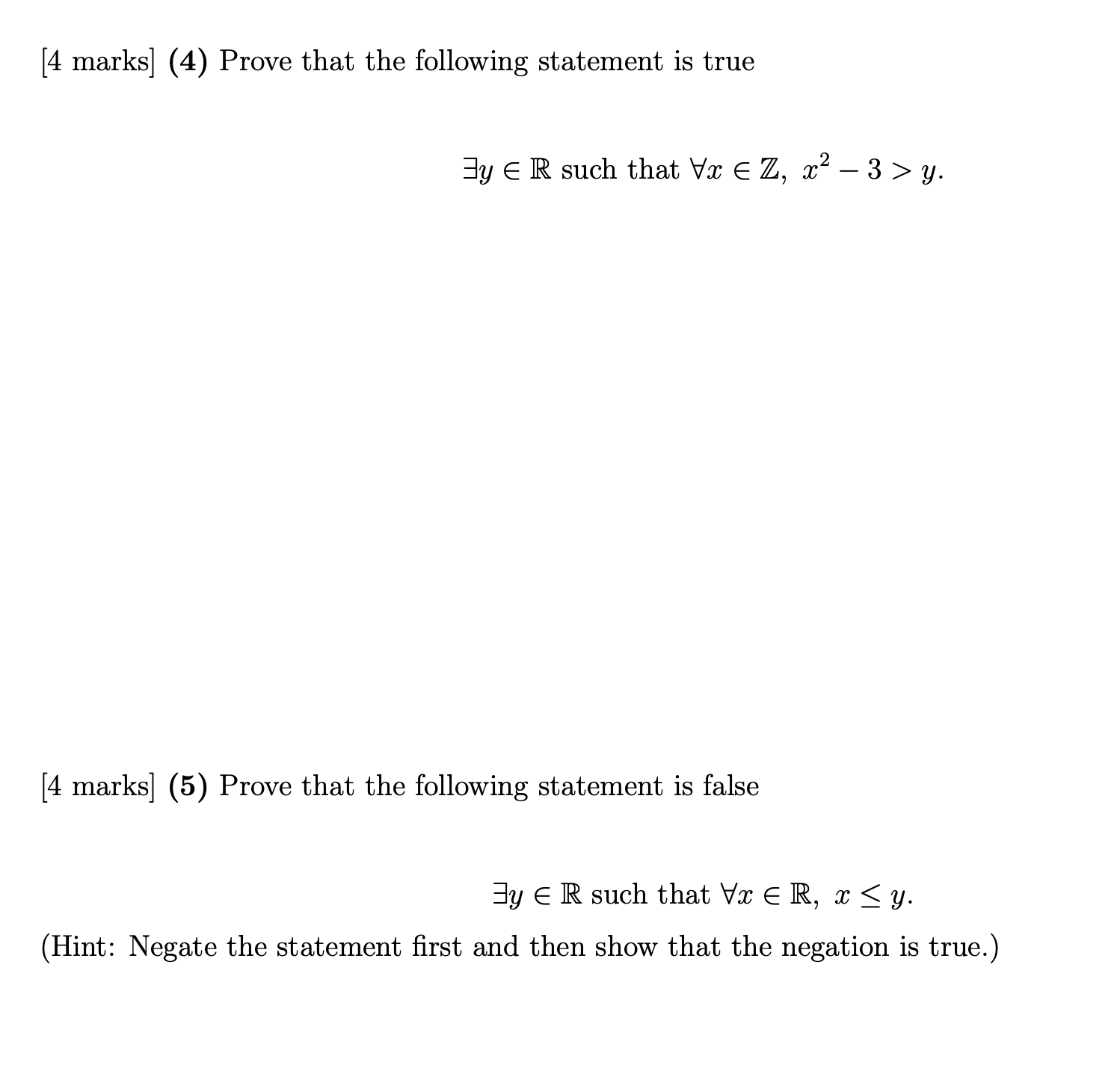Solved [3+3=6 marks] (6) Prove or disprove. Clearly state | Chegg.com