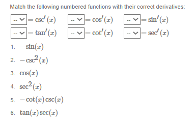 Solved Match the following numbered functions with their | Chegg.com