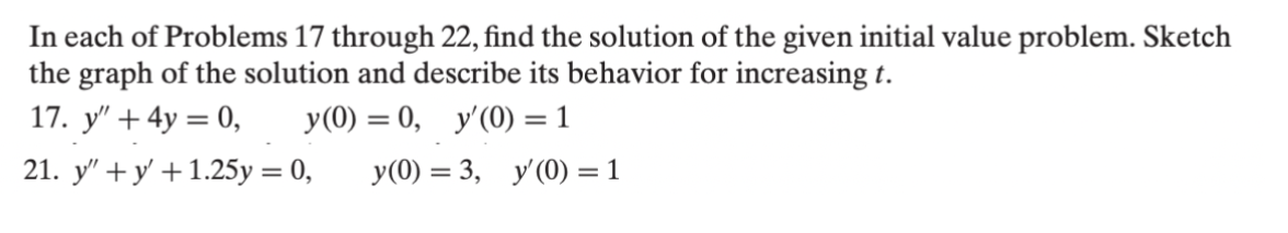 Solved In each of Problems 17 through 22 , find the solution | Chegg.com