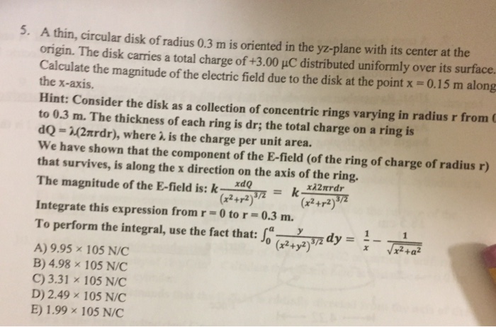 Solved A thin, circular disk of radius 0.3 m is oriented in | Chegg.com