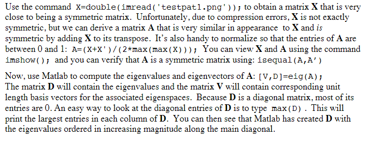 a Use the command x=double(imread('testpat1.png')); | Chegg.com