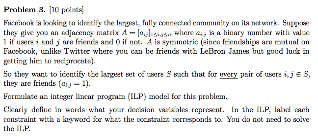 Solved Problem 3 10 Points Facebook Is Looking To