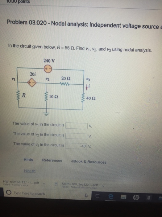 Solved 10.00 polnts Problem 03.020-Nodal analysis: | Chegg.com