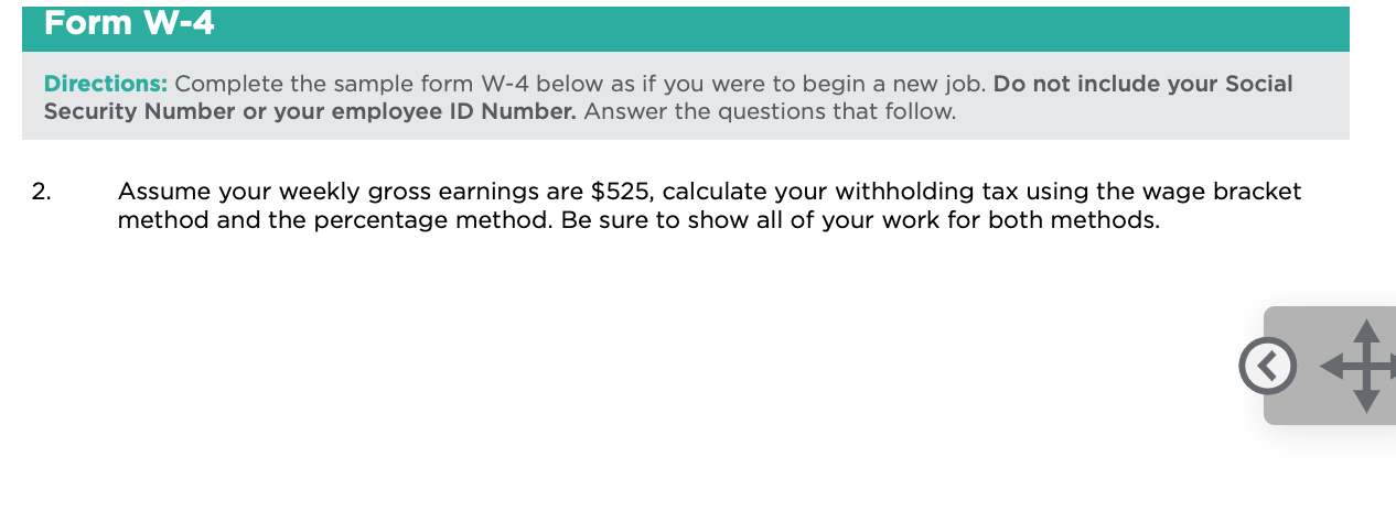 Solved Form W-4 Directions: Complete the sample form W-4 | Chegg.com