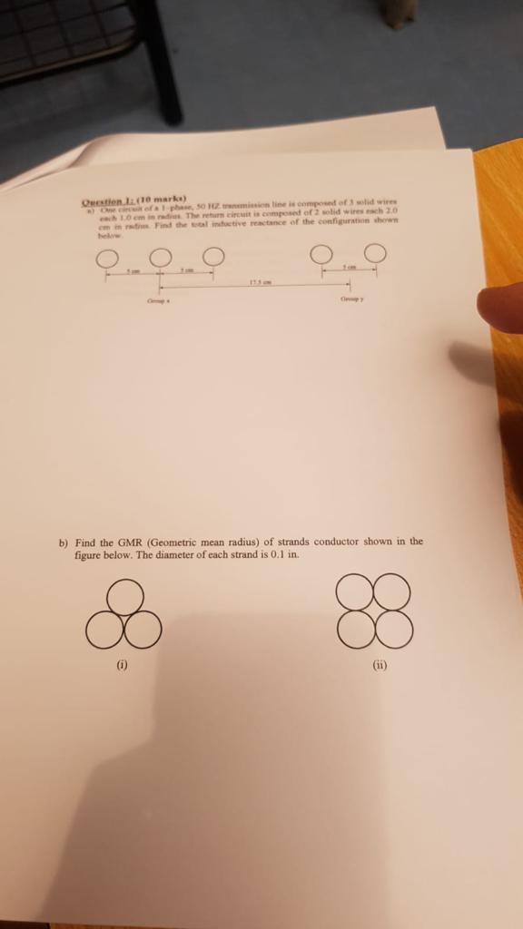 Solved b) Find the GMR (Geometrie mean radius) of strands | Chegg.com