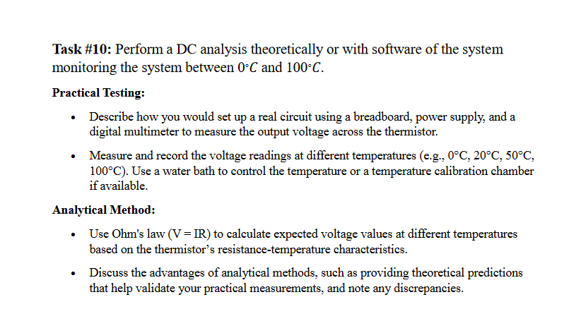 Task \#10: Perform a DC analysis theoretically or | Chegg.com