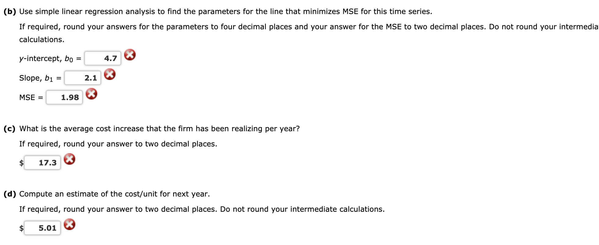 (b) Use simple linear regression analysis to find the | Chegg.com