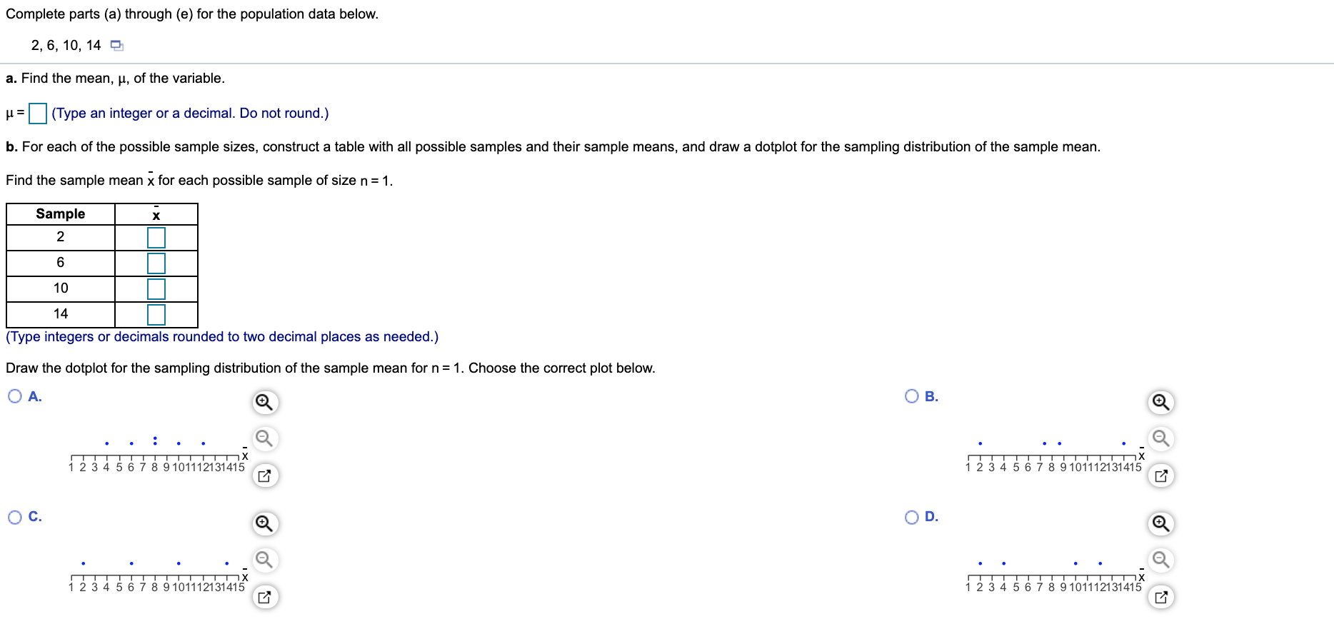 Solved Complete parts (a) through (e) for the population | Chegg.com