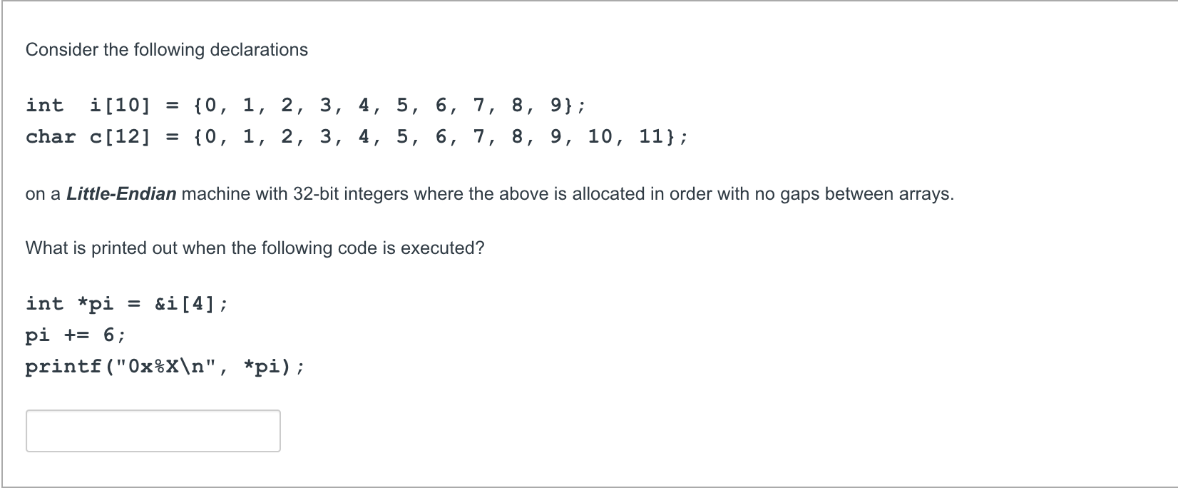 Solved Consider the following declarations 9}; int i[10] = | Chegg.com