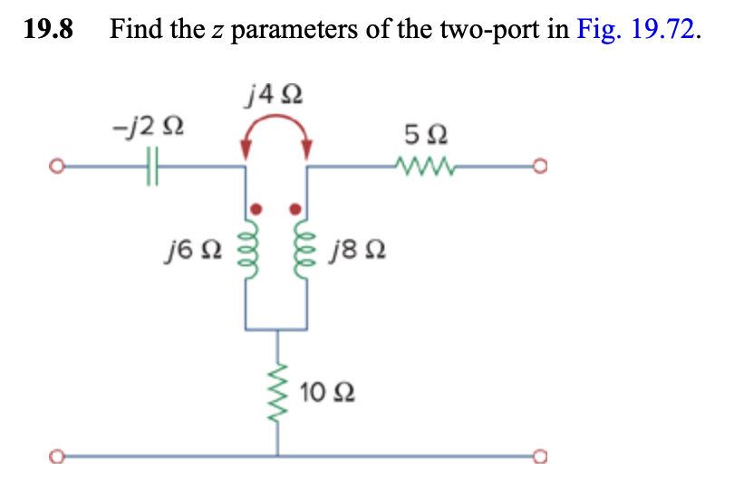 Solved 19.8 Find the z parameters of the two-port in Fig. | Chegg.com