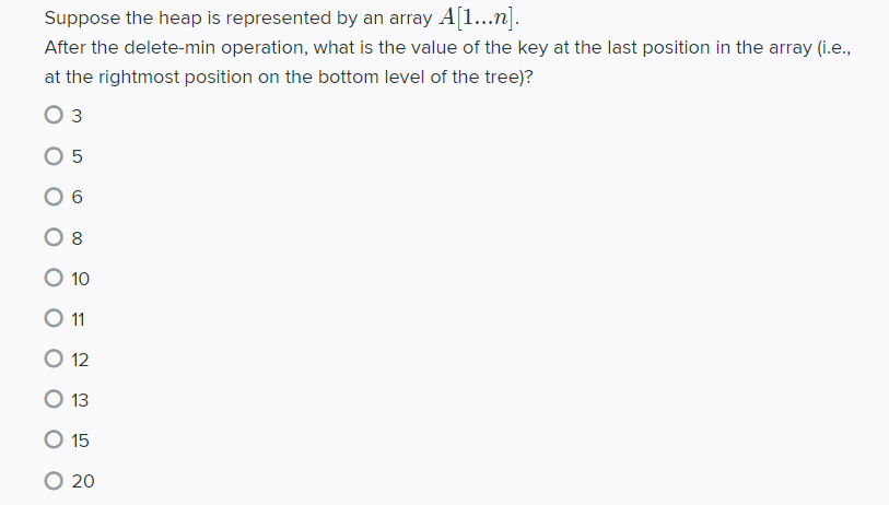 Solved Consider the following min-heap data structure: (The | Chegg.com