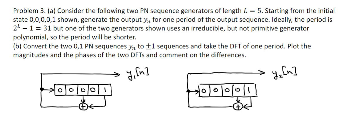 Solved Problem 3. (a) Consider the following two PN sequence | Chegg.com