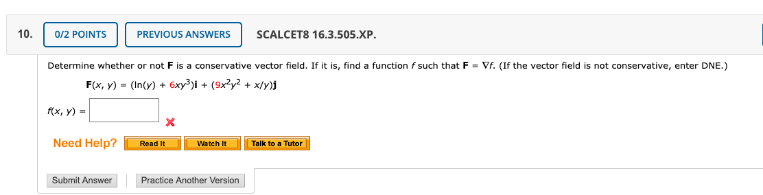 Solved 0/2 POINTS PREVIOUS ANSWERS SCALCET8 16.3.505.XP. | Chegg.com