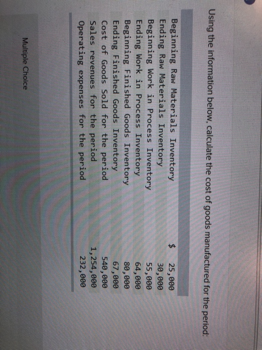 Solved Using the information below, calculate the cost of | Chegg.com