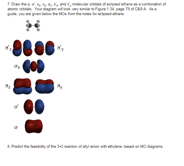 7. Draw the σ,σ′,πz,πy,σxπz′ and πy′ molecular | Chegg.com