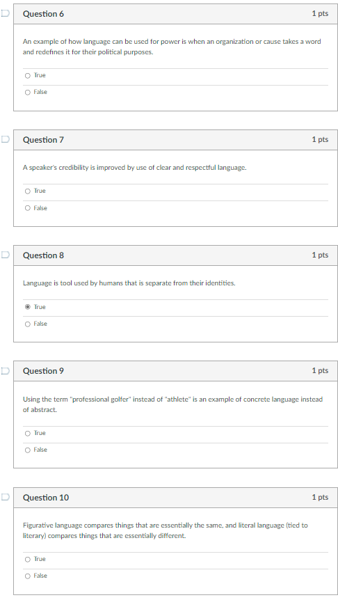 Solved D Question 6 1 pts An example of how language can be | Chegg.com