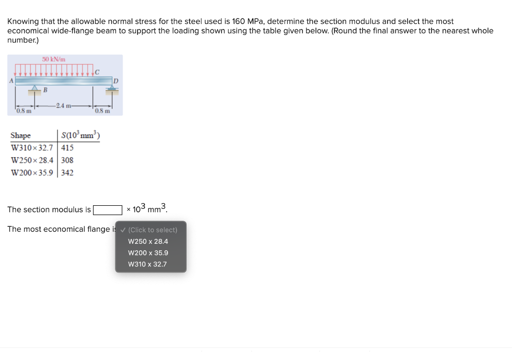 Solved Knowing that the allowable normal stress for the | Chegg.com