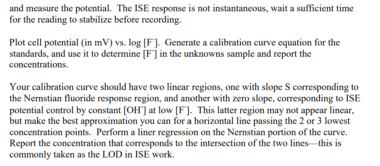 Solved I. Analysis using a calibration curve. Prepare 50 mL | Chegg.com