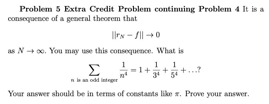 Solved Problem 5 Extra Credit Problem continuing Problem 4 | Chegg.com