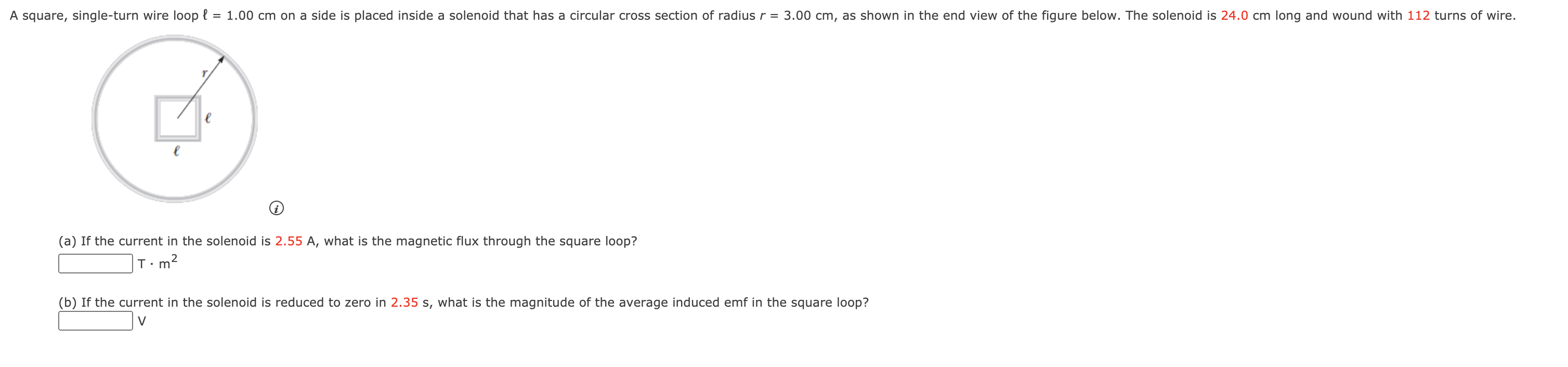 Solved A square, single-turn wire loop l = 1.00 cm on a side | Chegg.com