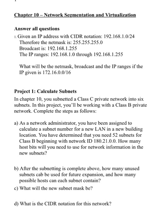 Solved Chapter 10- Network Segmentation and Virtualization | Chegg.com