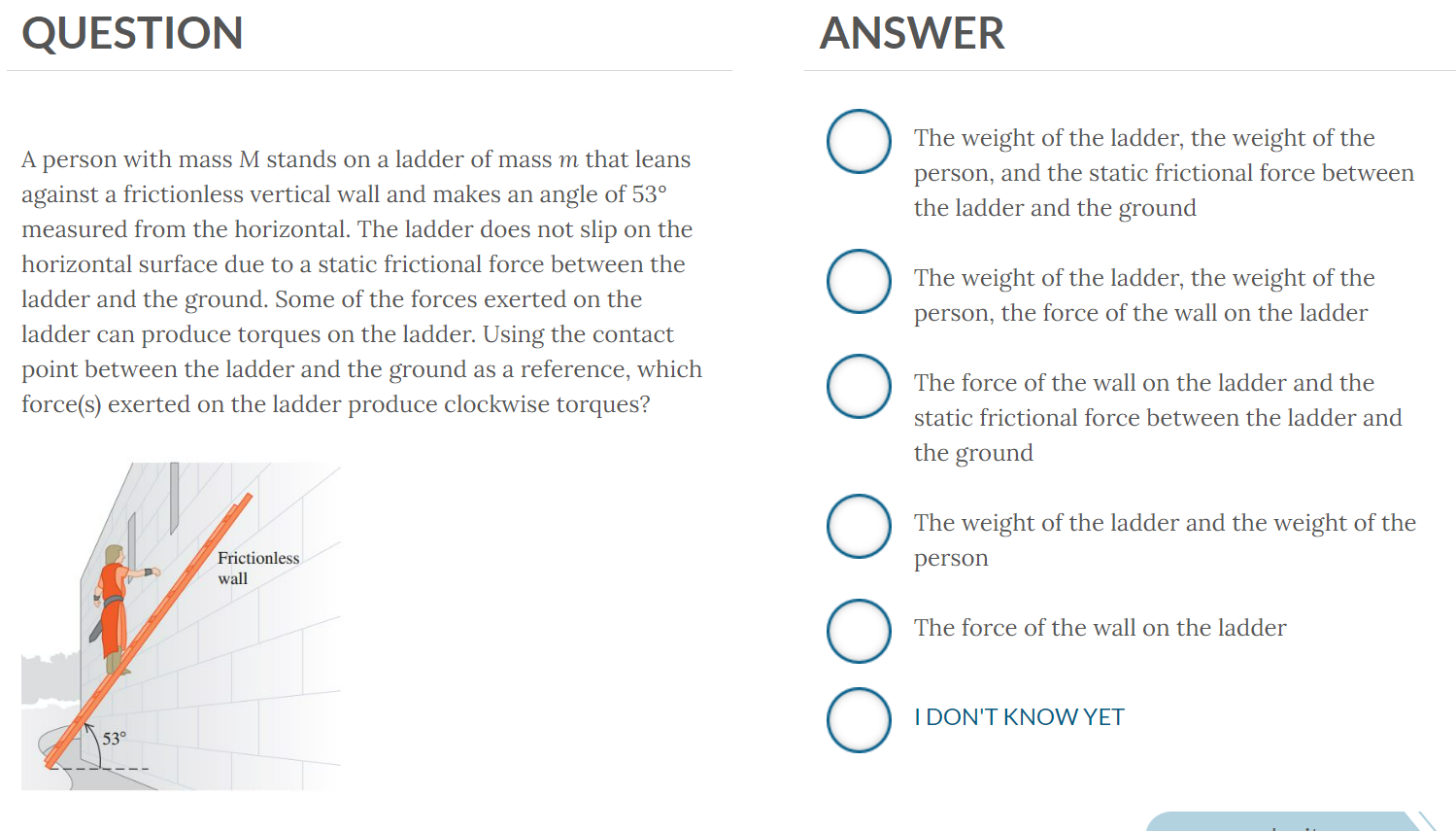 Solved QUESTION ANSWER A person with mass M stands on a | Chegg.com