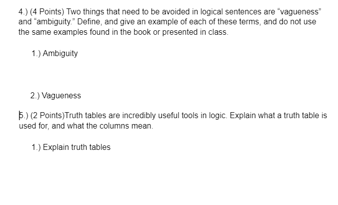 Solved 4.) (4 Points) Two things that need to be avoided in | Chegg.com