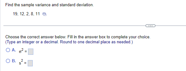 Solved Find the sample variance and standard deviation. | Chegg.com