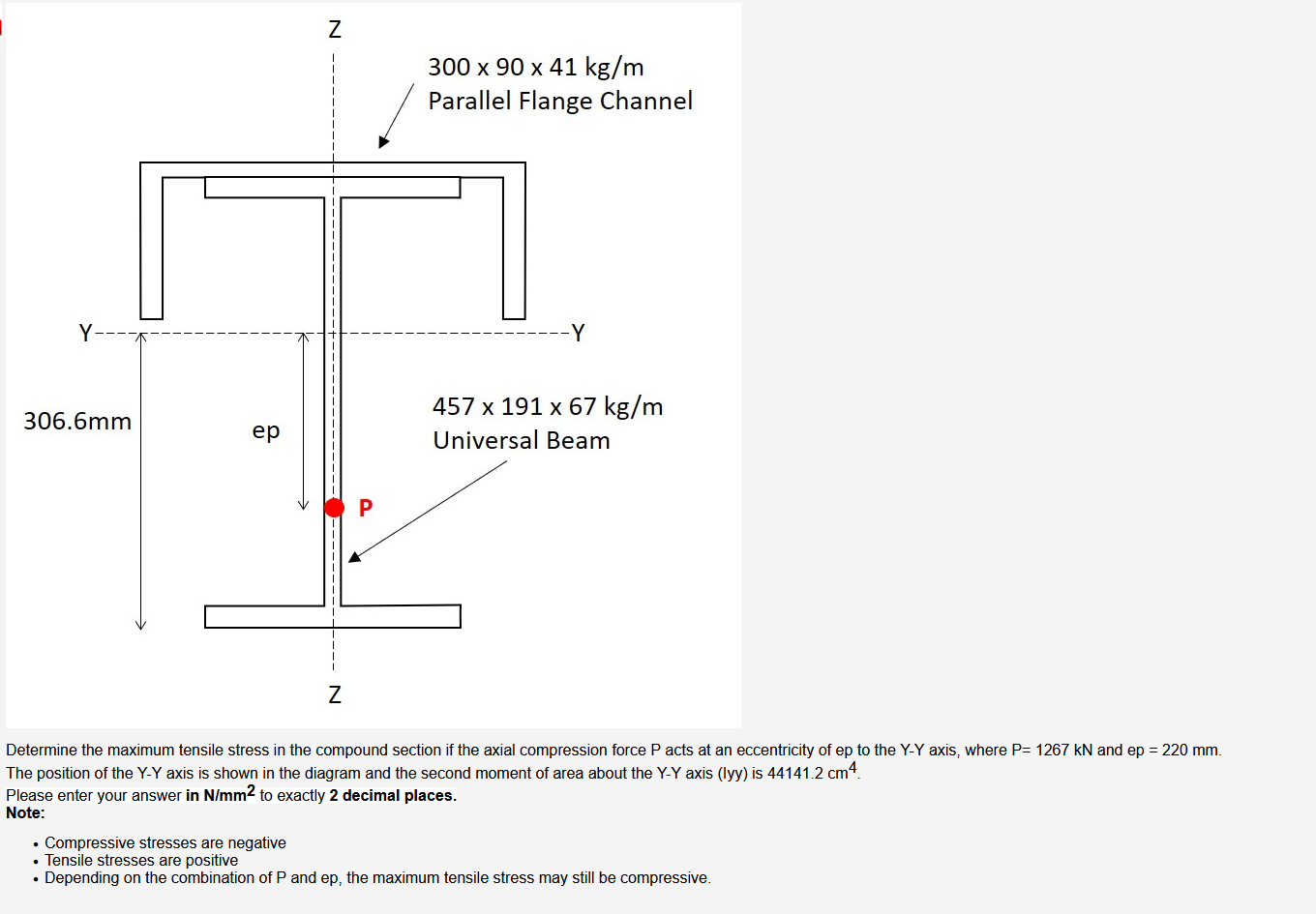 [Solved]: Determine the maximum tensile stress in the comp
