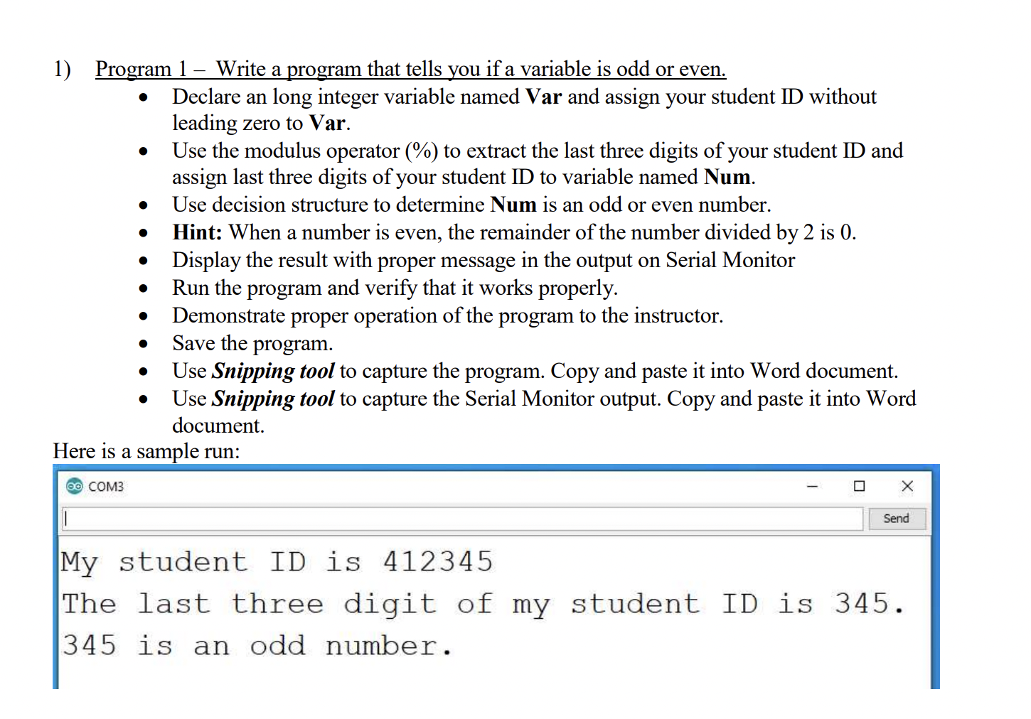 Solved 1 Program 1− Write A Program That Tells You If A