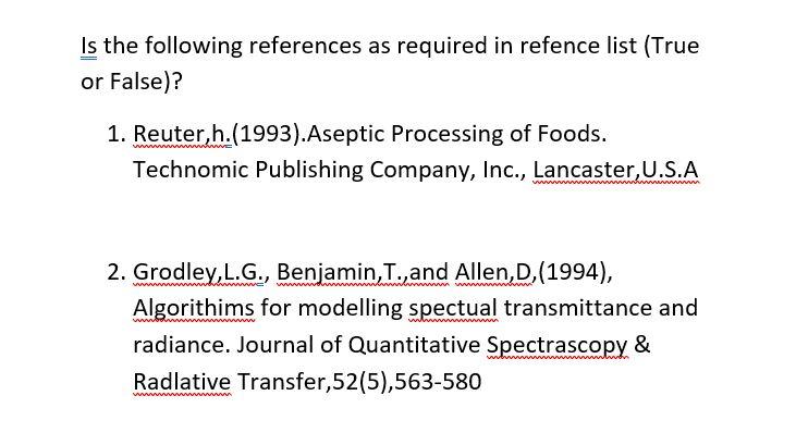 Solved Is the following references as required in refence | Chegg.com