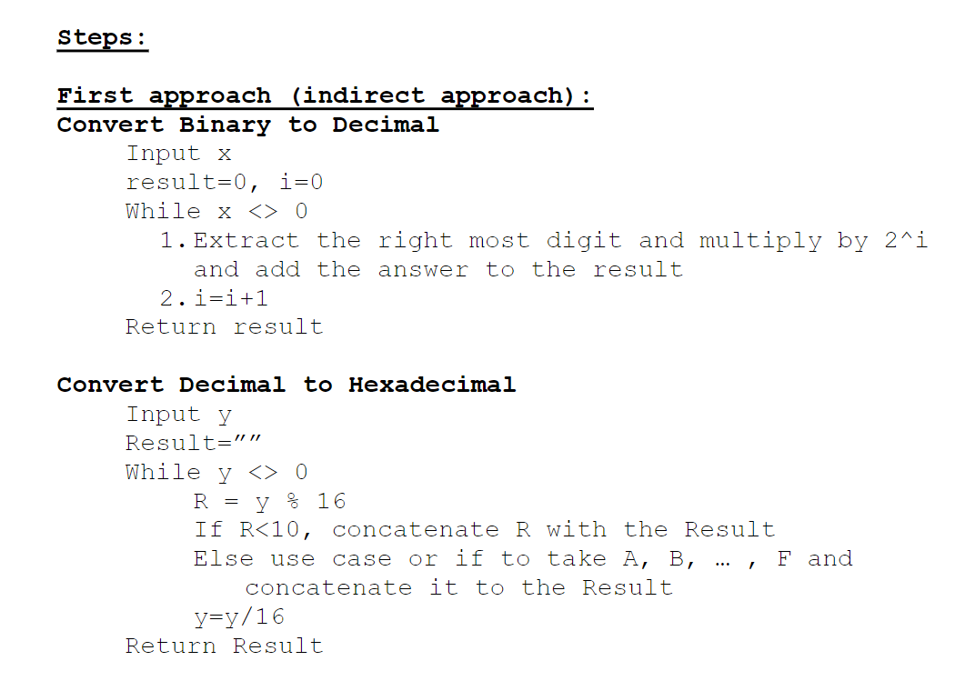 Solved steps: First approach (indirect approach): Convert | Chegg.com