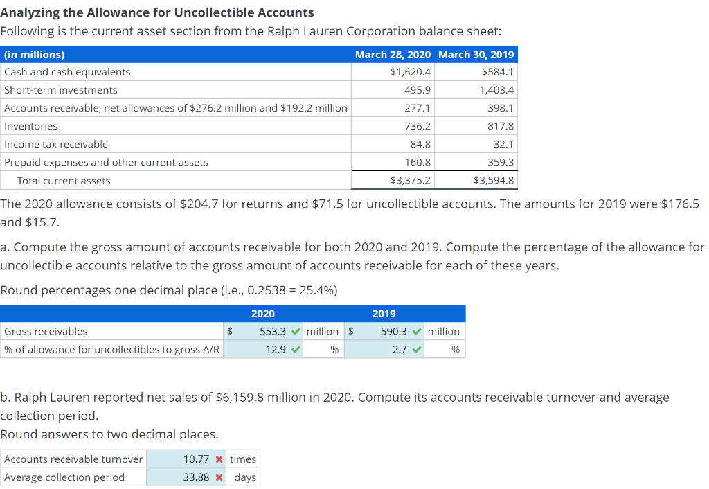 Solved Analyzing the Allowance for Uncollectible Accounts | Chegg.com
