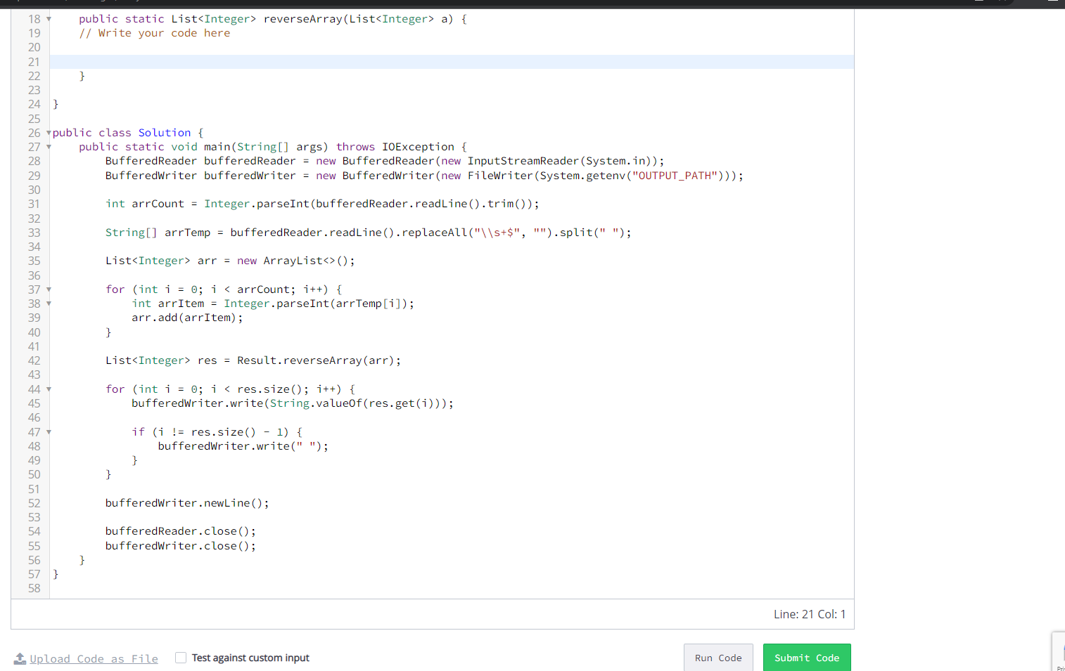 Solved Upload Code as File Test against custom input | Chegg.com