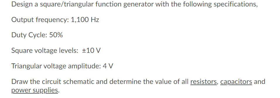 Solved Design a square/triangular function generator with | Chegg.com