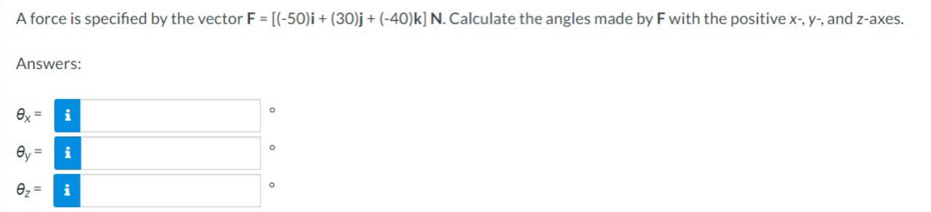 Solved A force is specified by the vector | Chegg.com