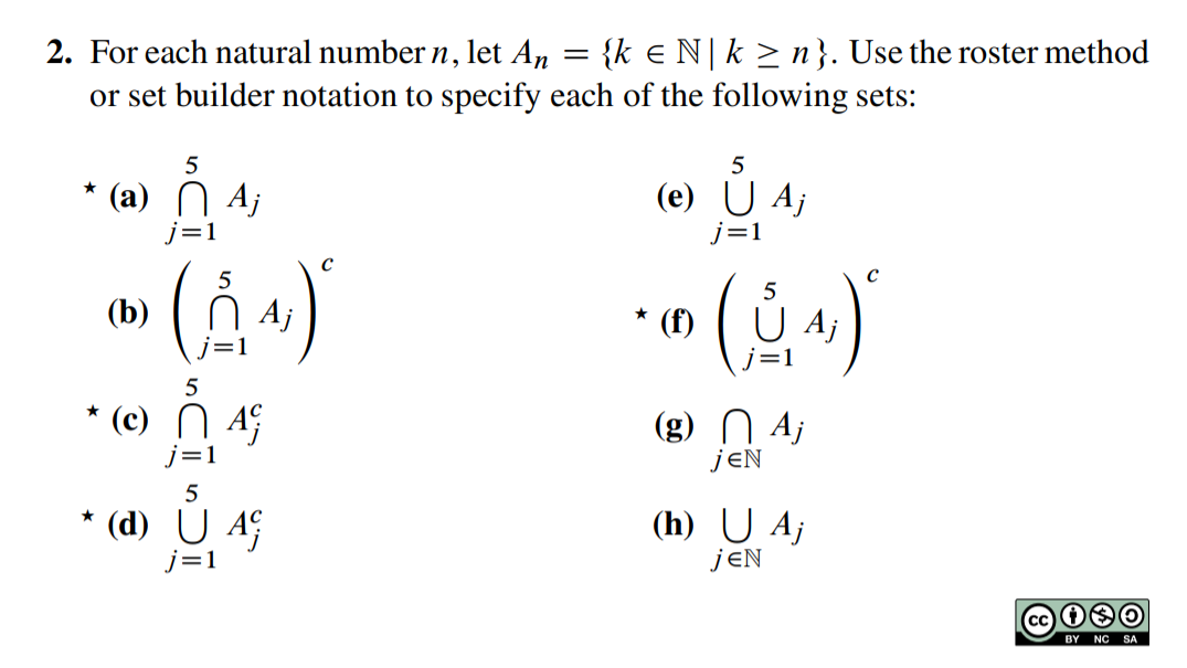 Solved 2. For each natural number n, let An = {k e Nk > n}. | Chegg.com