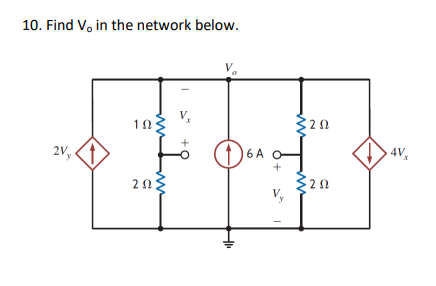 Solved 10. Find V0 in the network below. | Chegg.com