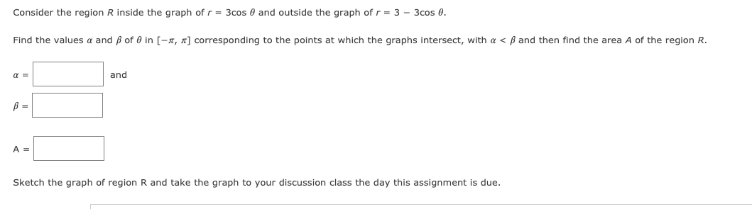 Solved Consider the region R inside the graph of r = 3cos 0 | Chegg.com