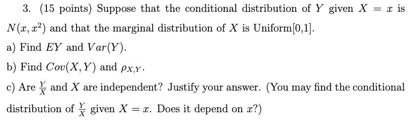 Solved by an EXPERT (15 ﻿points) ﻿Suppose that the conditional | Chegg.com